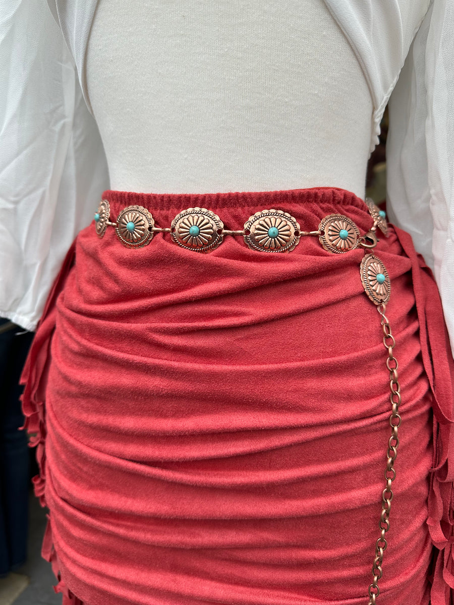 Turquoise chain belt – Los leyva western wear